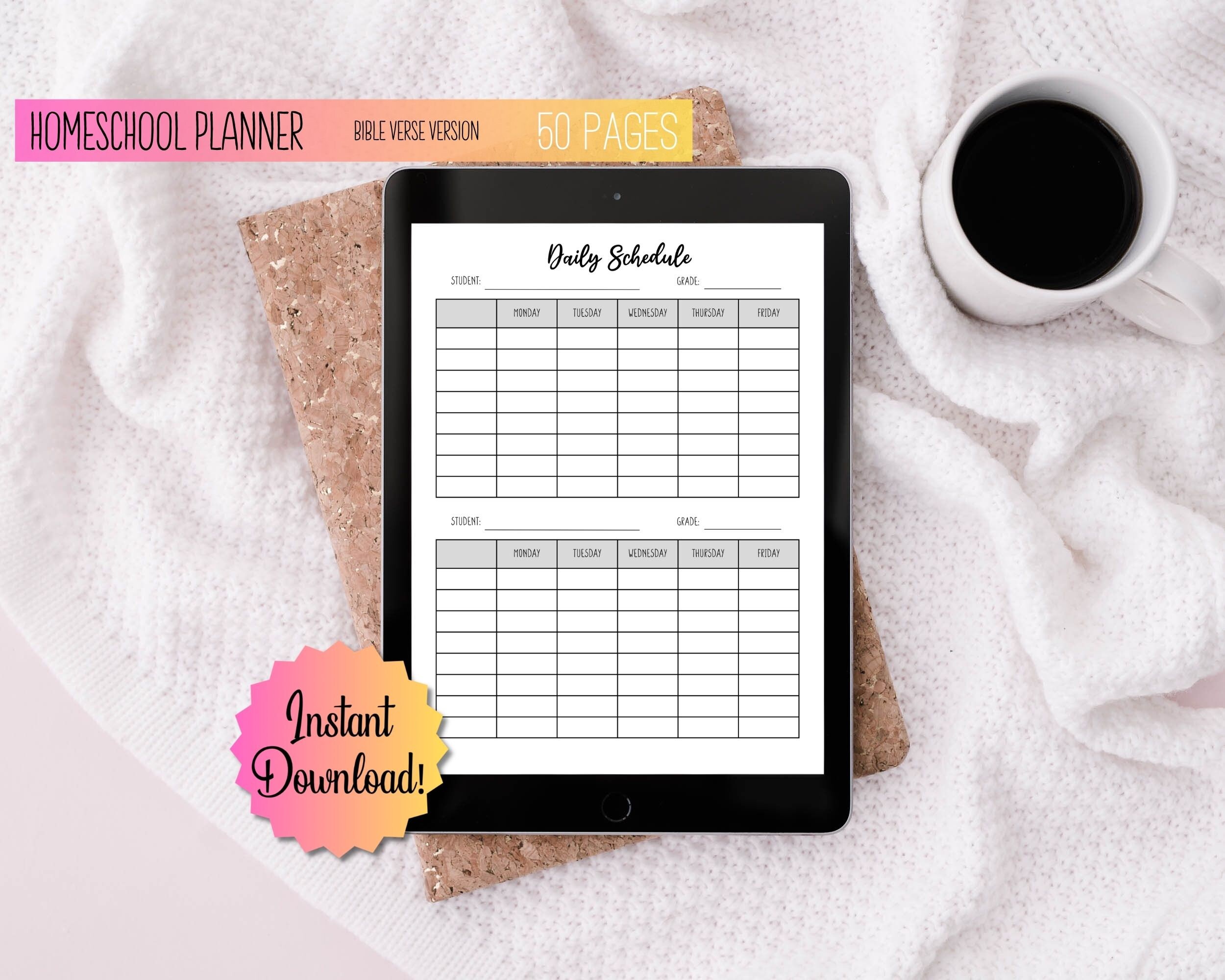 Homeschool Printable Planner Undated Digital Homeschool - Etsy