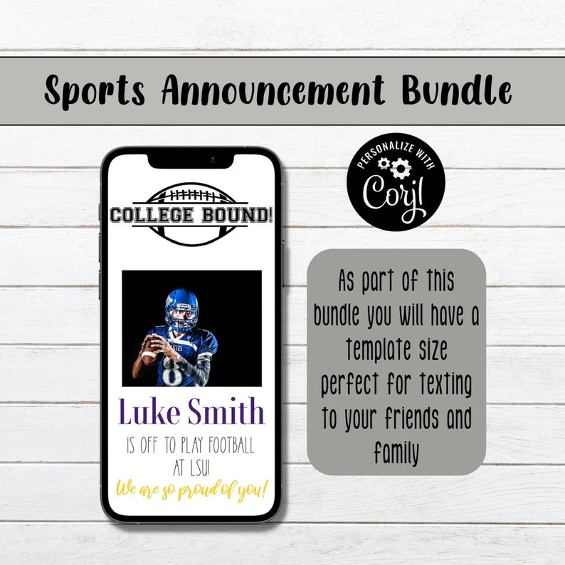 Editable College Decision Announcement, Sports Acceptance, Football ...