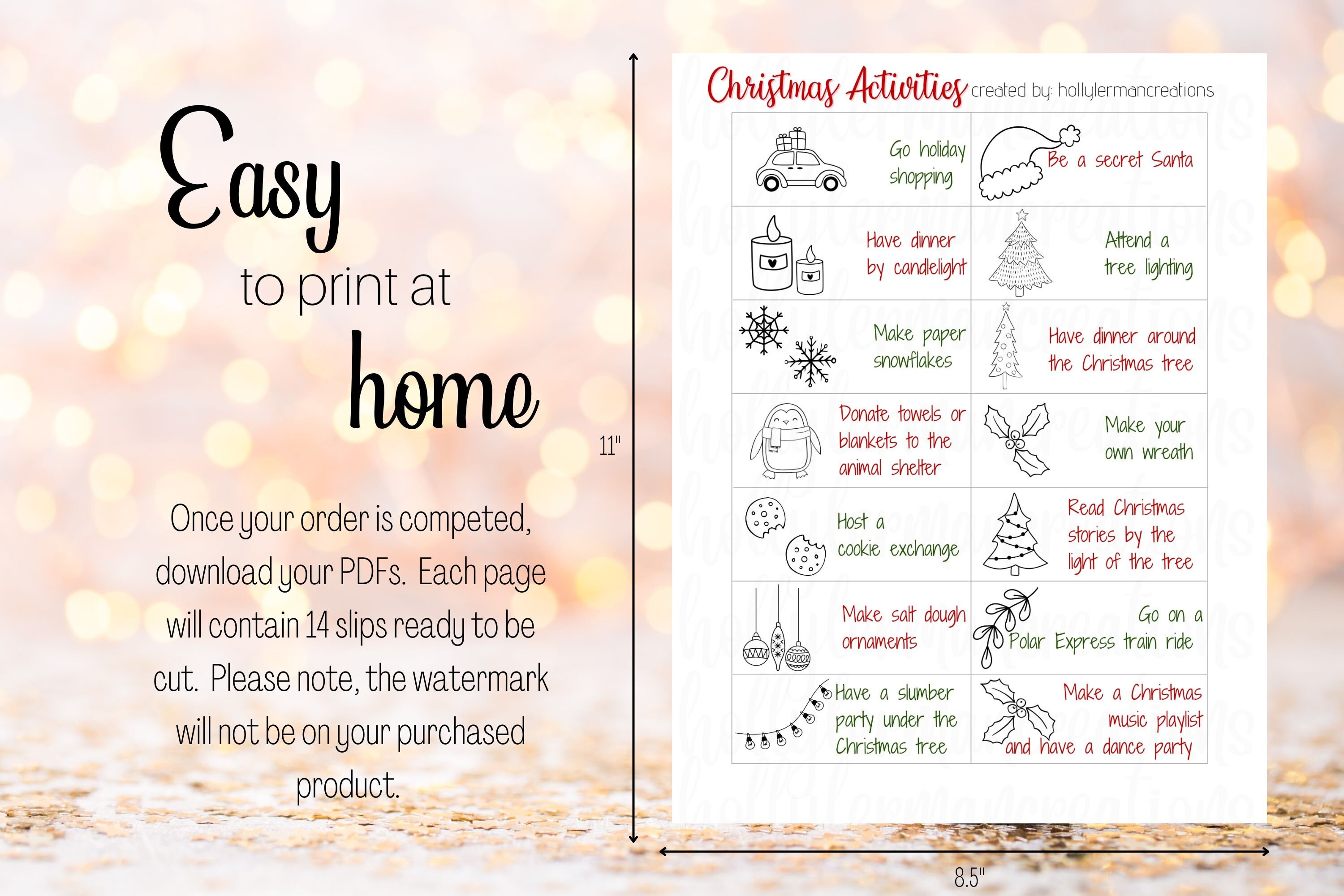 Printable Christmas Countdown Activities, Advent Activities for Kids ...
