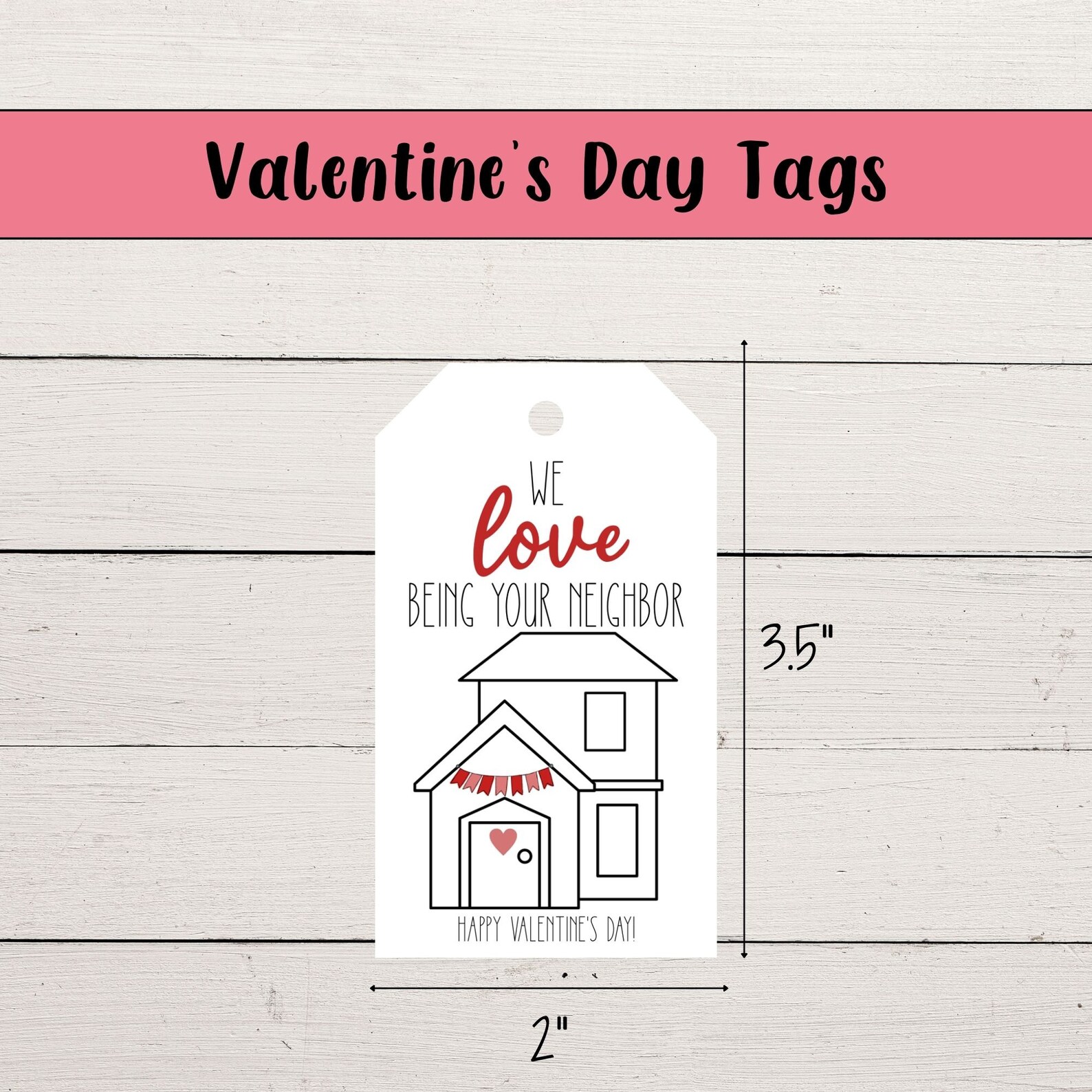 Valentine's Day Neighbor Gift Tag, Printable Gift Tag, Neighbor Gift ...