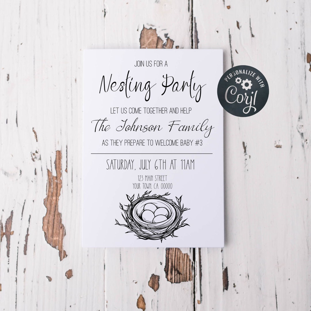 Editable Nesting Party Invitation Template - Etsy