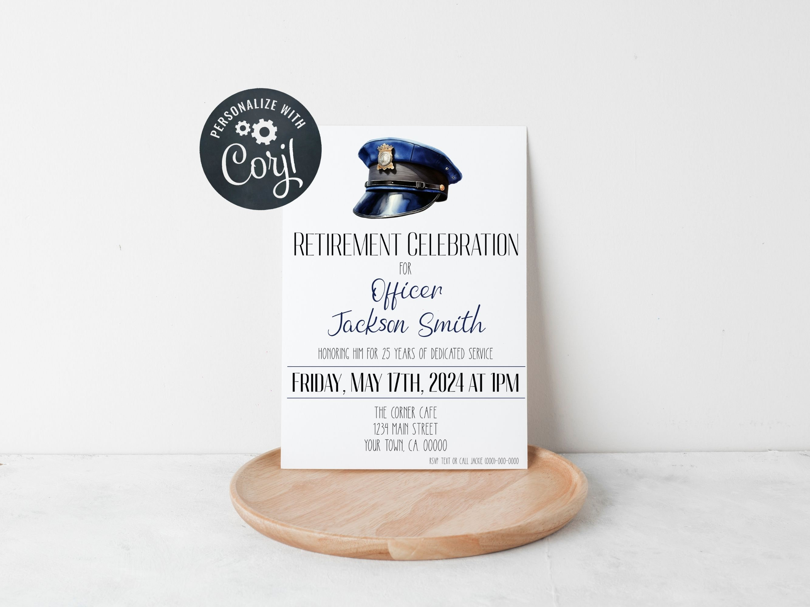 Editable Police Retirement Party Invitation - Etsy