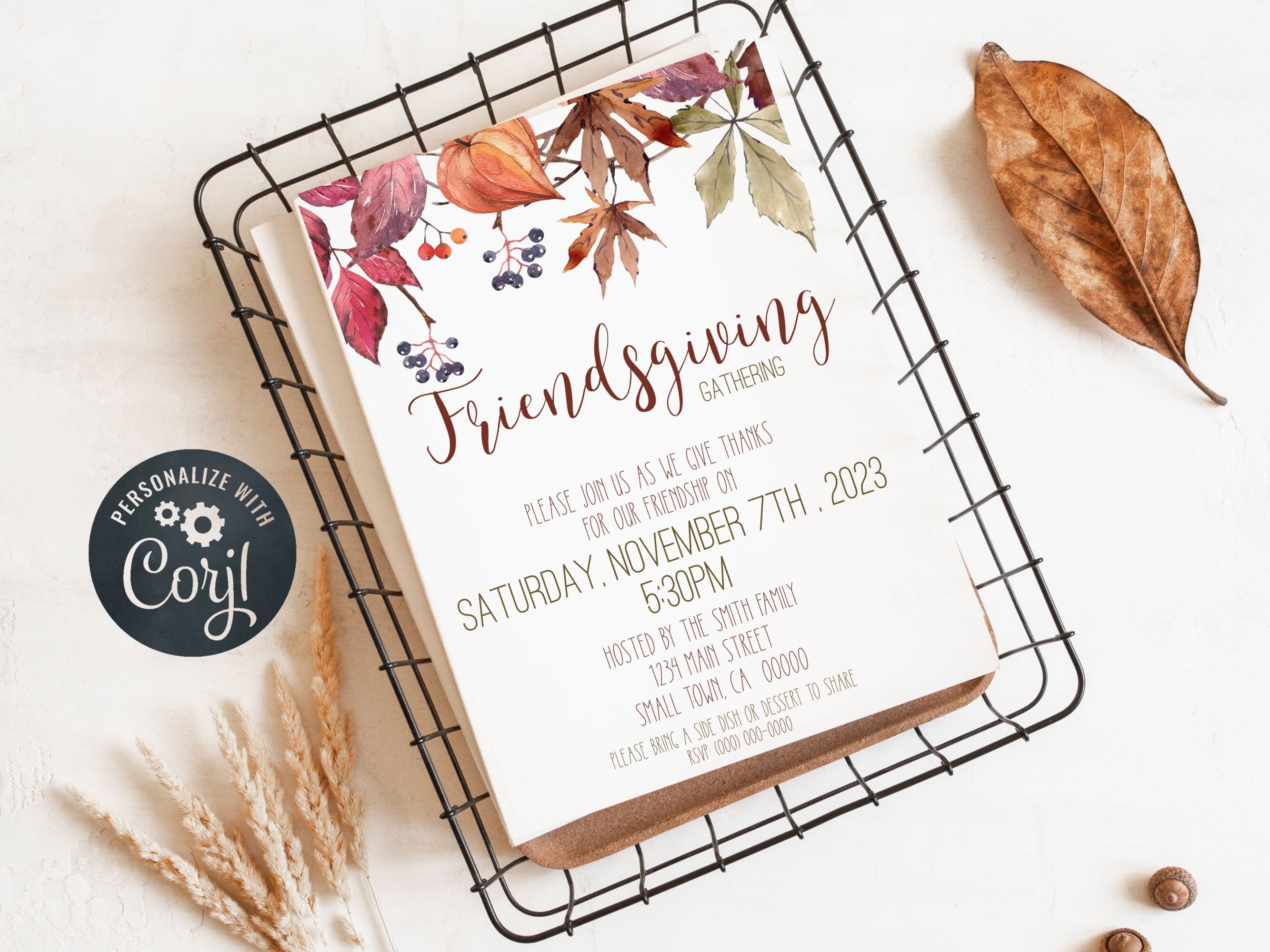 Editable Friendsgiving Invitation Friend Gathering Community - Etsy