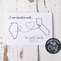Just Moved Announcement Card Personalized With Family Name New Address ...