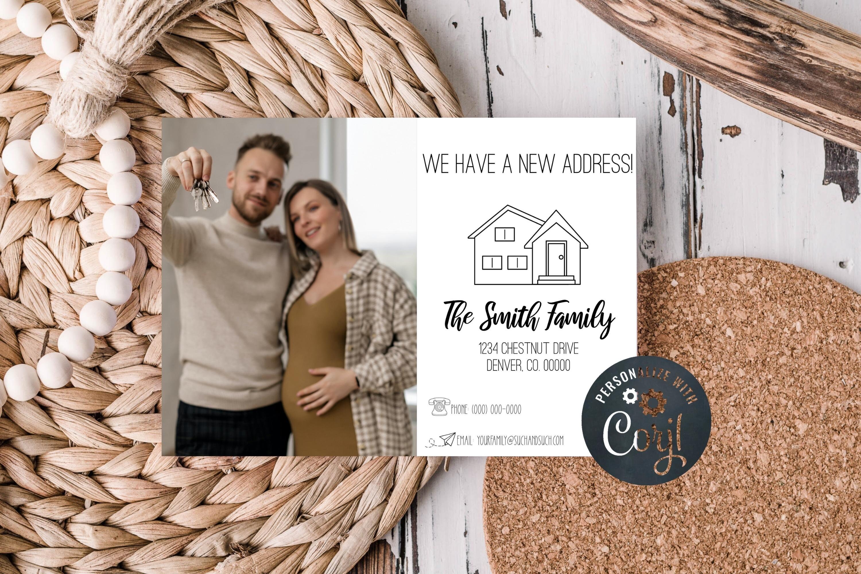 Editable We Have a New Address Photo 7x5 Card, Moving Announcement Card ...