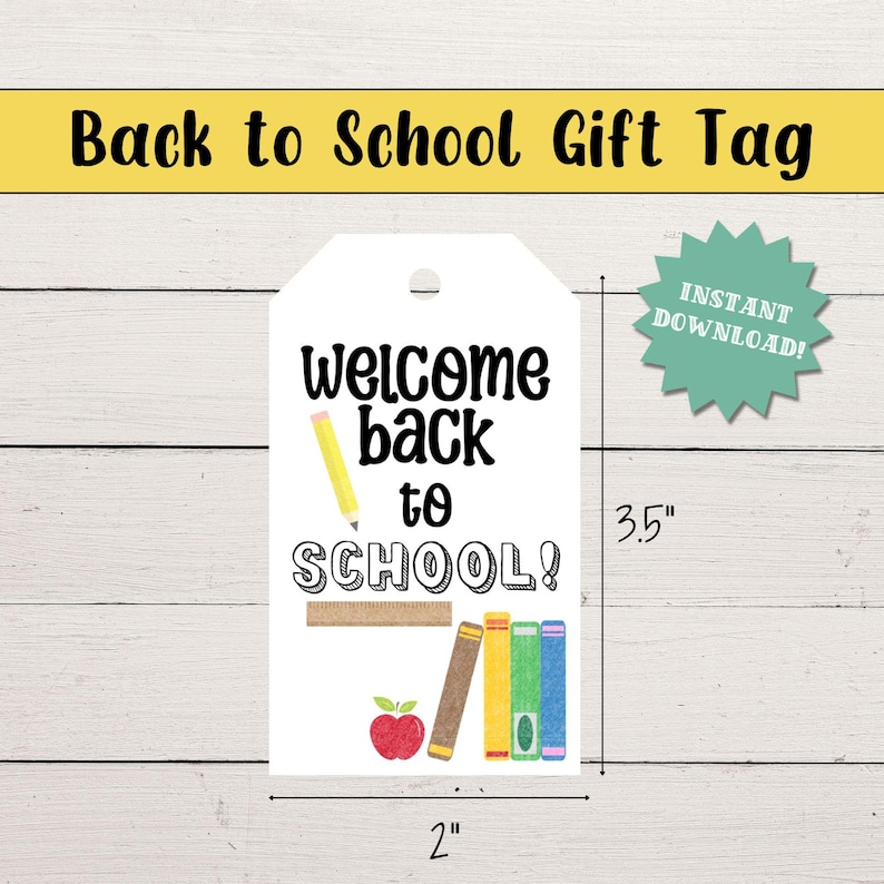 Printable Welcome Back to School Gift Tag - Etsy