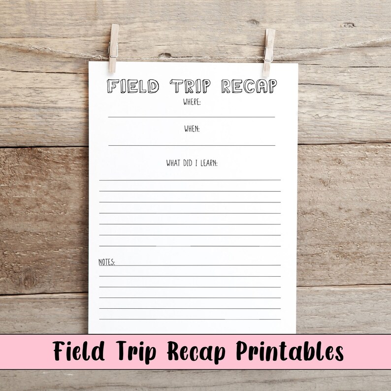 Field Trip Recap Printable, Homeschool Planner - Etsy