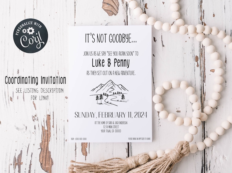Editable Going Away Party Sign, It's Not Goodbye Party - Etsy