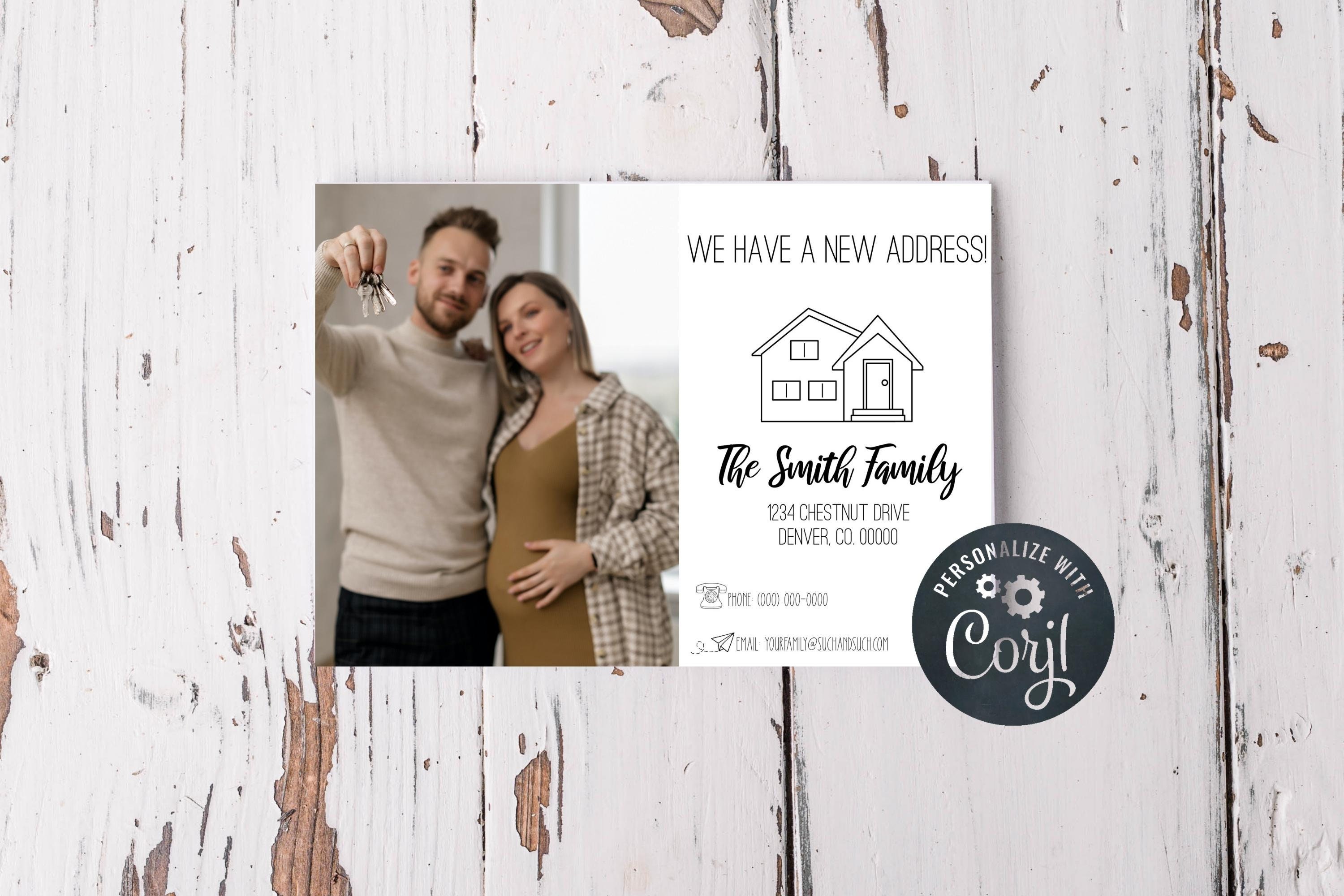 Editable We Have a New Address Photo 7x5 Card, Moving Announcement Card ...