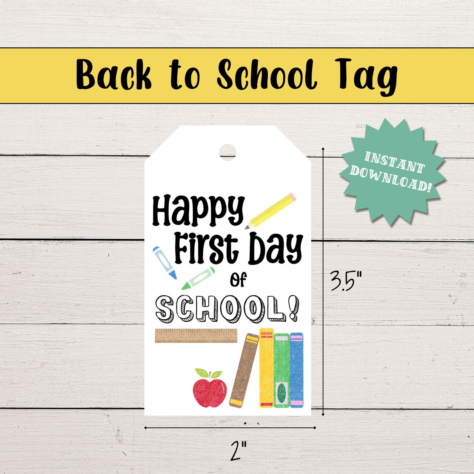 Printable Back-to-school Gift Tag, Happy 1st Day of School - Etsy
