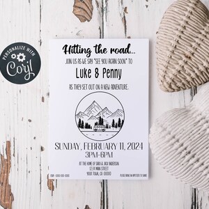 Editable Going Away Party Invitation, Bon Voyage, Hitting the Road ...