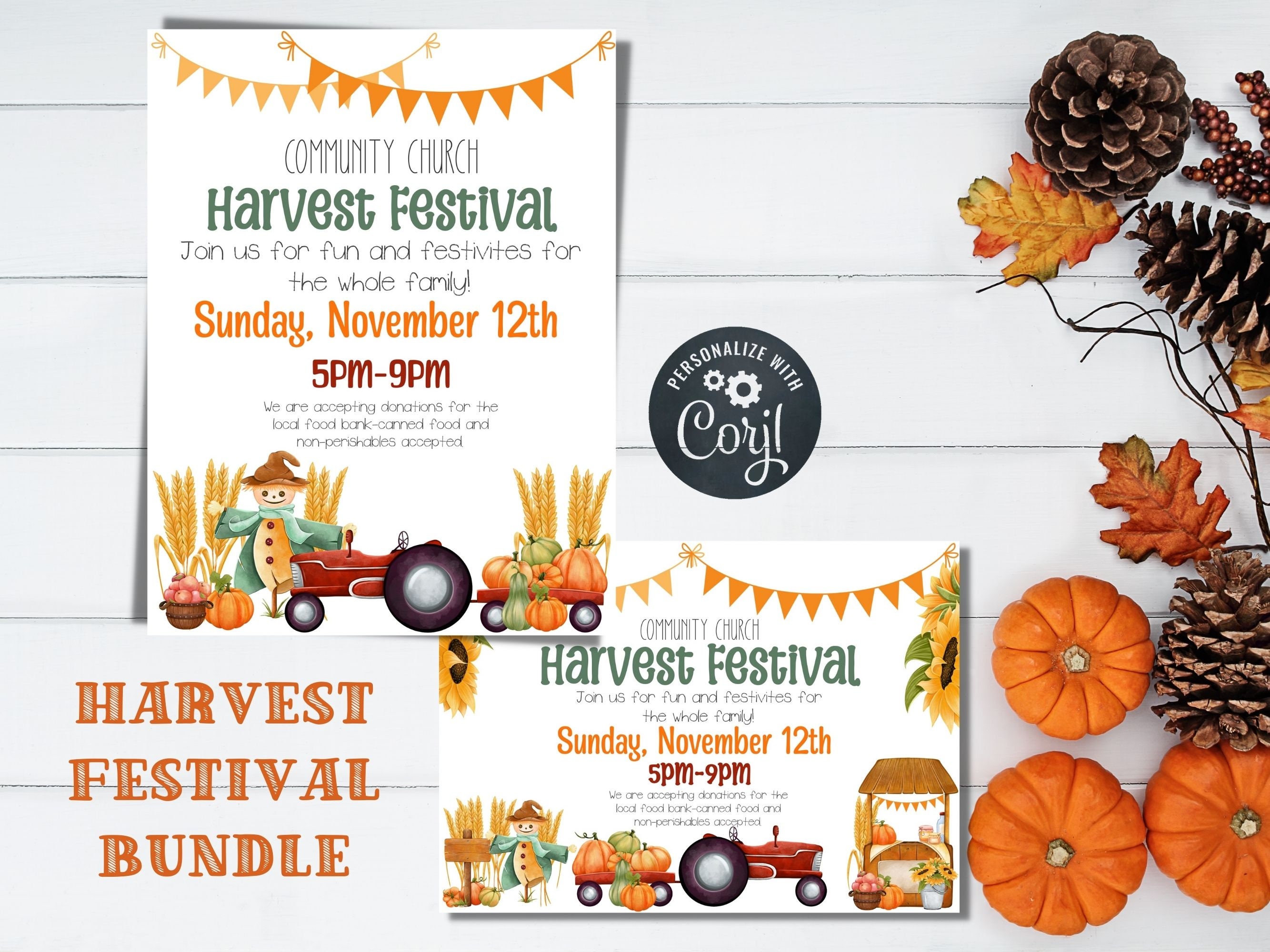Editable Harvest Festival Invitation Bundle Social Media - Etsy