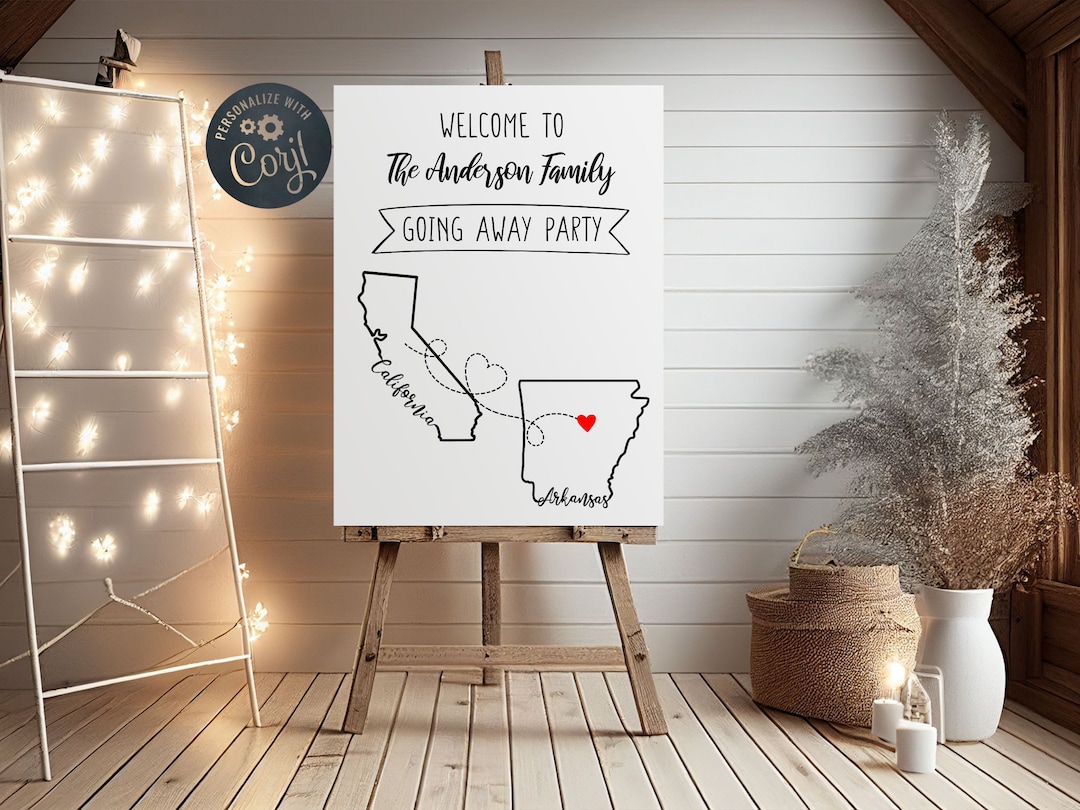 Editable Going Away Party Welcome Sign, State to State Move, Farewell ...