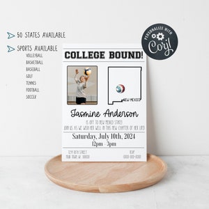 Editable Graduation Party Invitation, Graduation Insert, Athlete ...