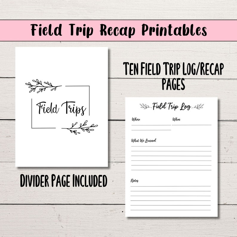 Field Trip Recap Printable, Homeschool Planner - Etsy