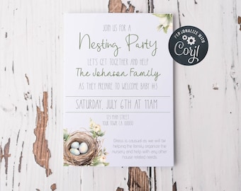 Nesting Party Invite, Editable Invitation, Customizable Invitation ...