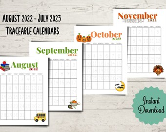 Traceable Calendar - Etsy