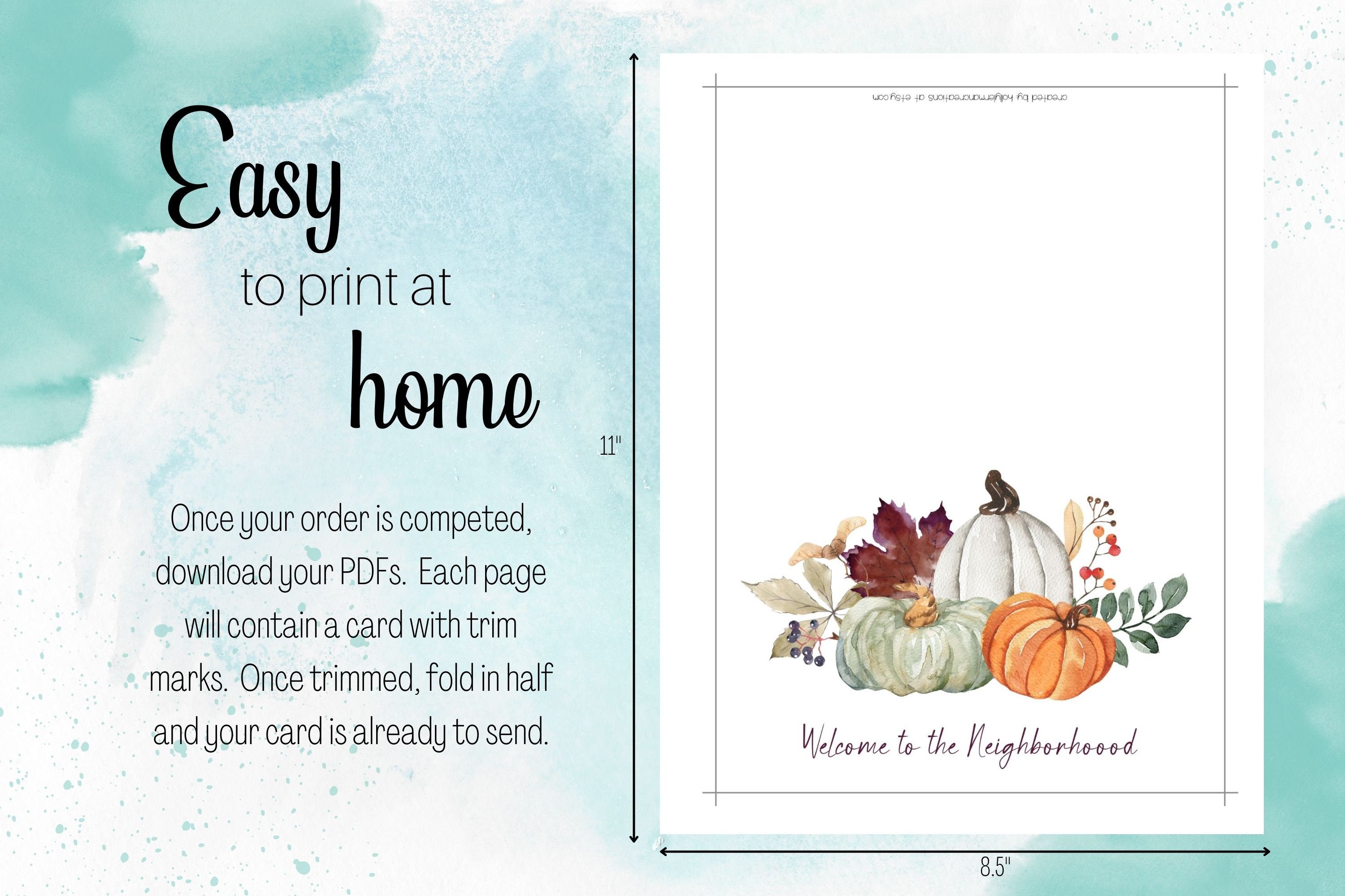 Welcome to the Neighborhood Printable Card, Housewarming Greeting Card ...