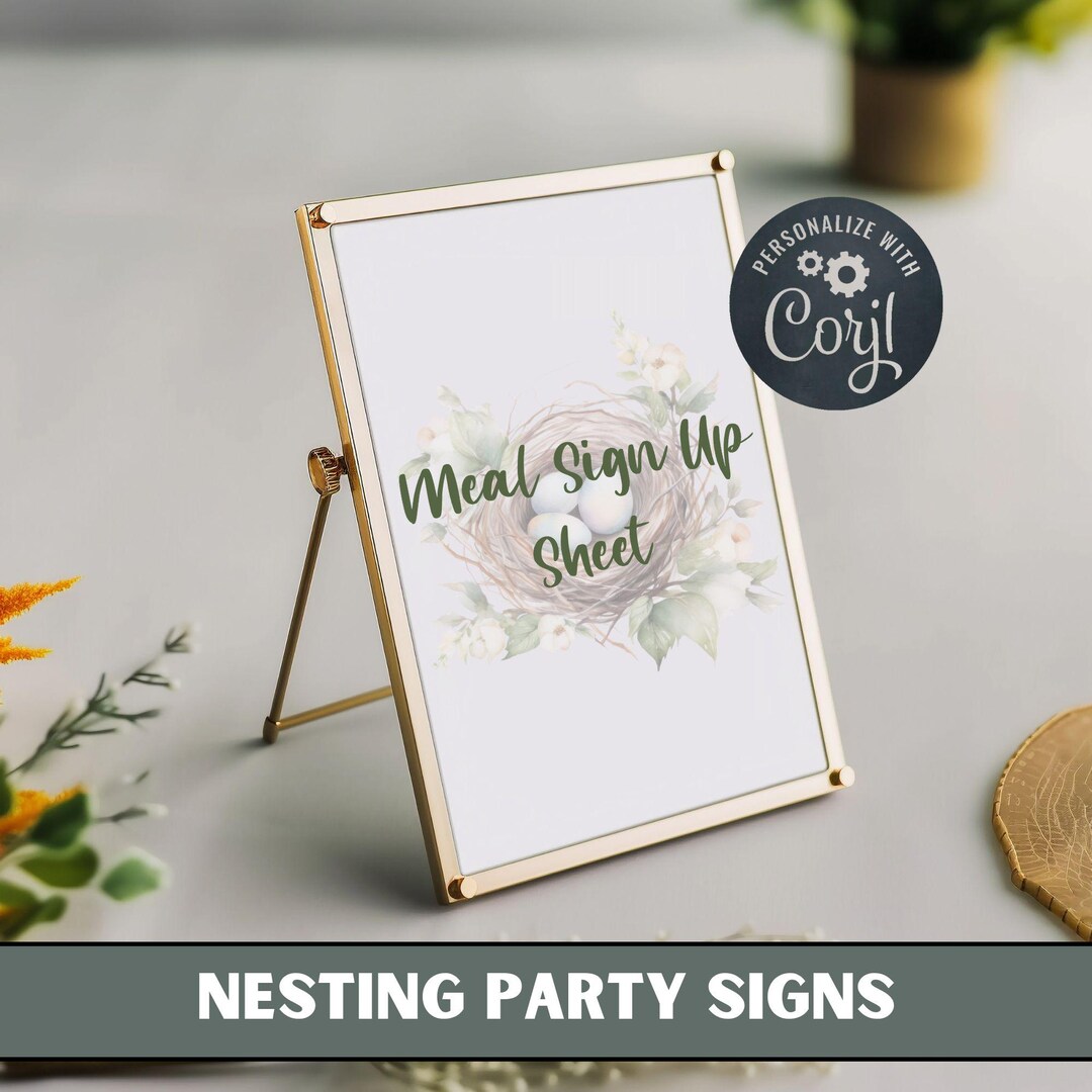 Editable Nesting Party Table Signs - Etsy