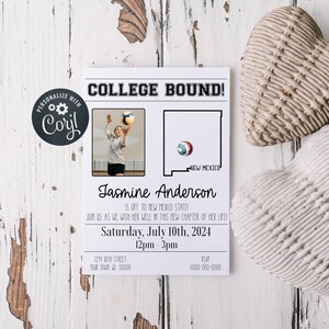 Editable Graduation Party Invitation, Graduation Insert, Athlete ...