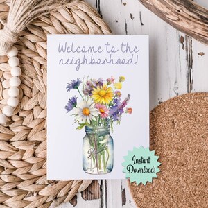 Welcome to the Neighborhood Printable Card, Housewarming Greeting Card ...