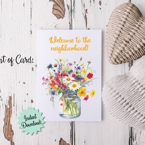 Welcome to the Neighborhood Printable Card, Housewarming Greeting Card ...