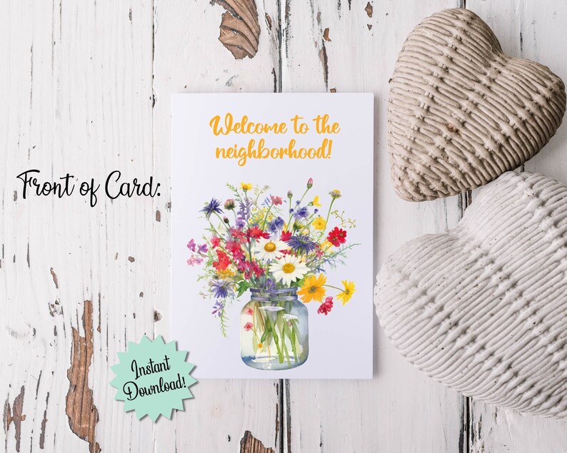 Welcome to the Neighborhood Printable Card Housewarming - Etsy