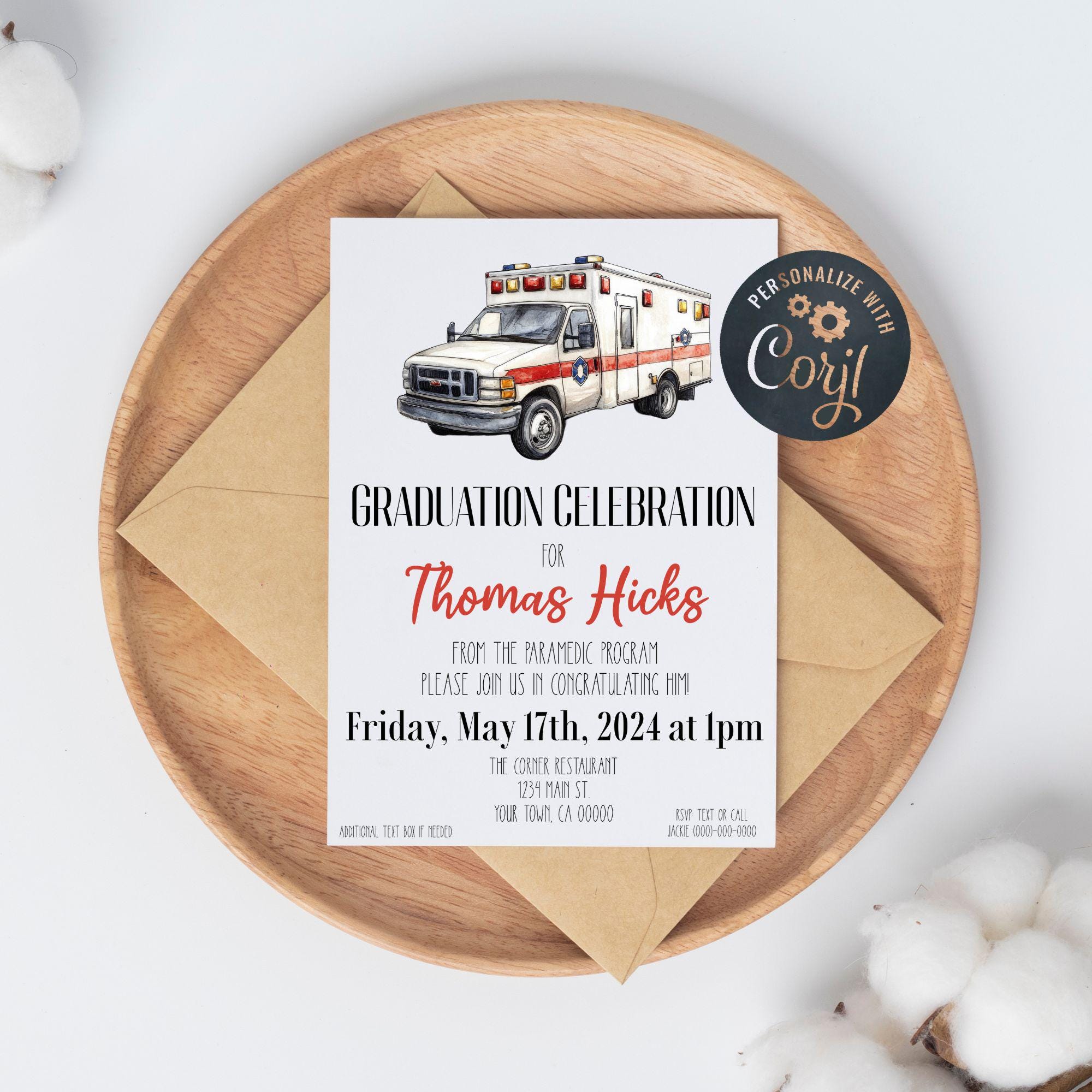 Editable Paramedic School Graduation Party Invitation - Etsy