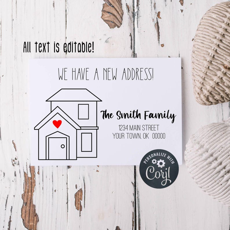 Editable We Have a New Address Announcement, Military Move, College ...
