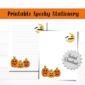 Printable Lined Stationery, Halloween Stationery, Kids Stationery Paper ...