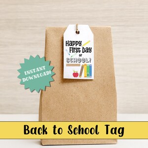 Printable Back-to-school Gift Tag, Happy 1st Day of School - Etsy
