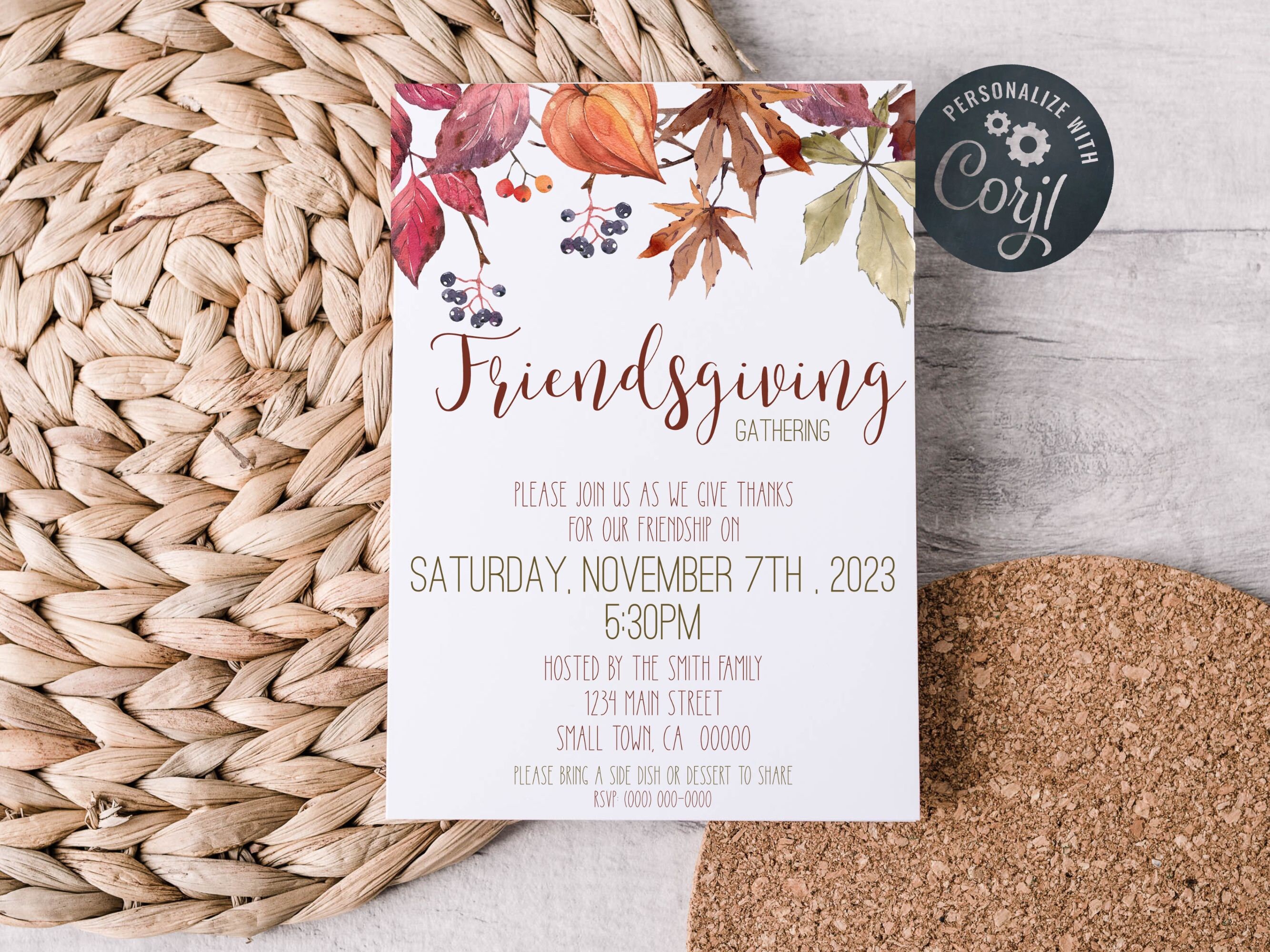 Editable Friendsgiving Invitation Friend Gathering Community - Etsy