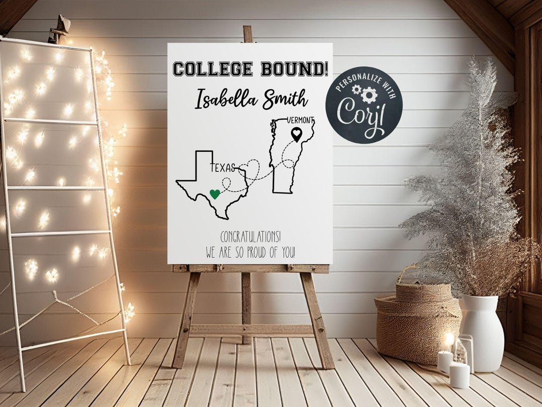 Editable Going Away Party Sign, State to State Move, College Move ...