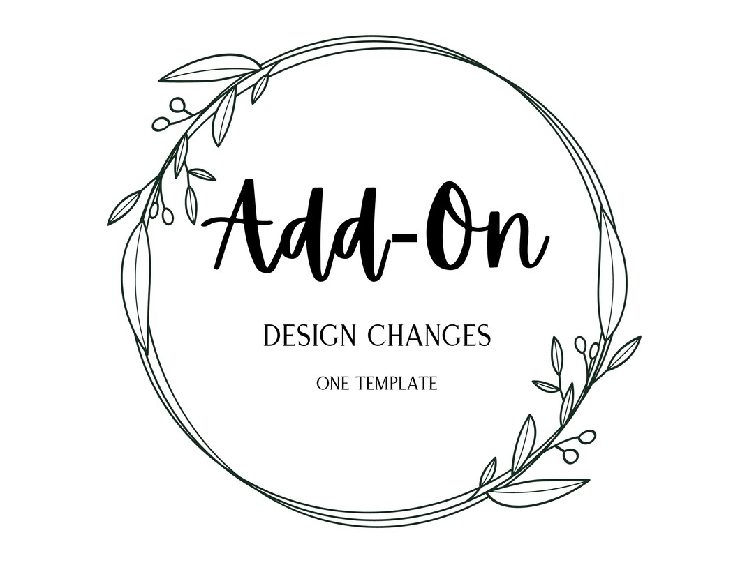 Edit Template Design - ADD ON - Etsy