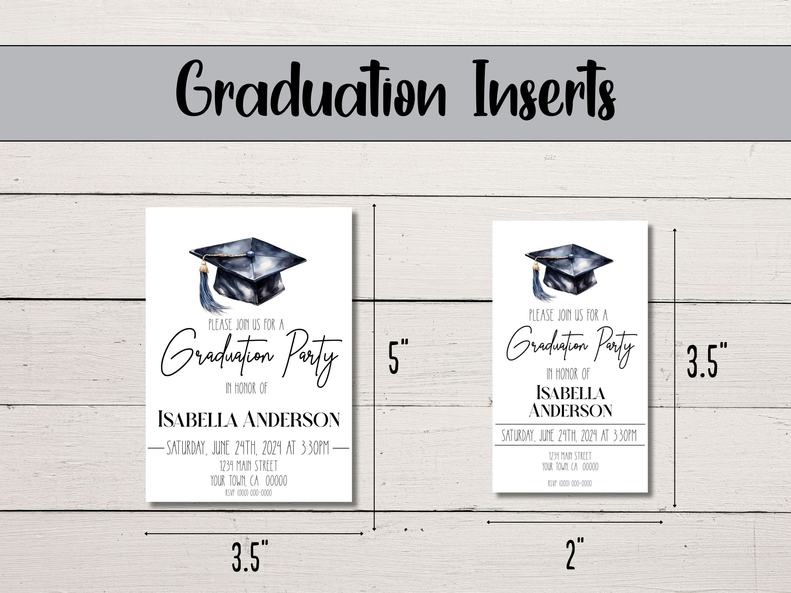 Graduation Party Invitation Template, Graduation Insert - Etsy