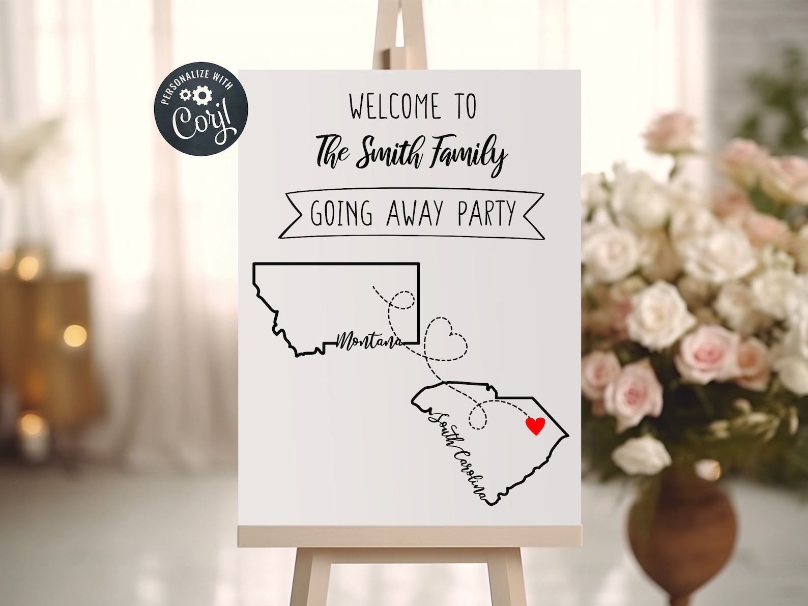 Editable Going Away Party Welcome Sign, State to State Move, Farewell ...
