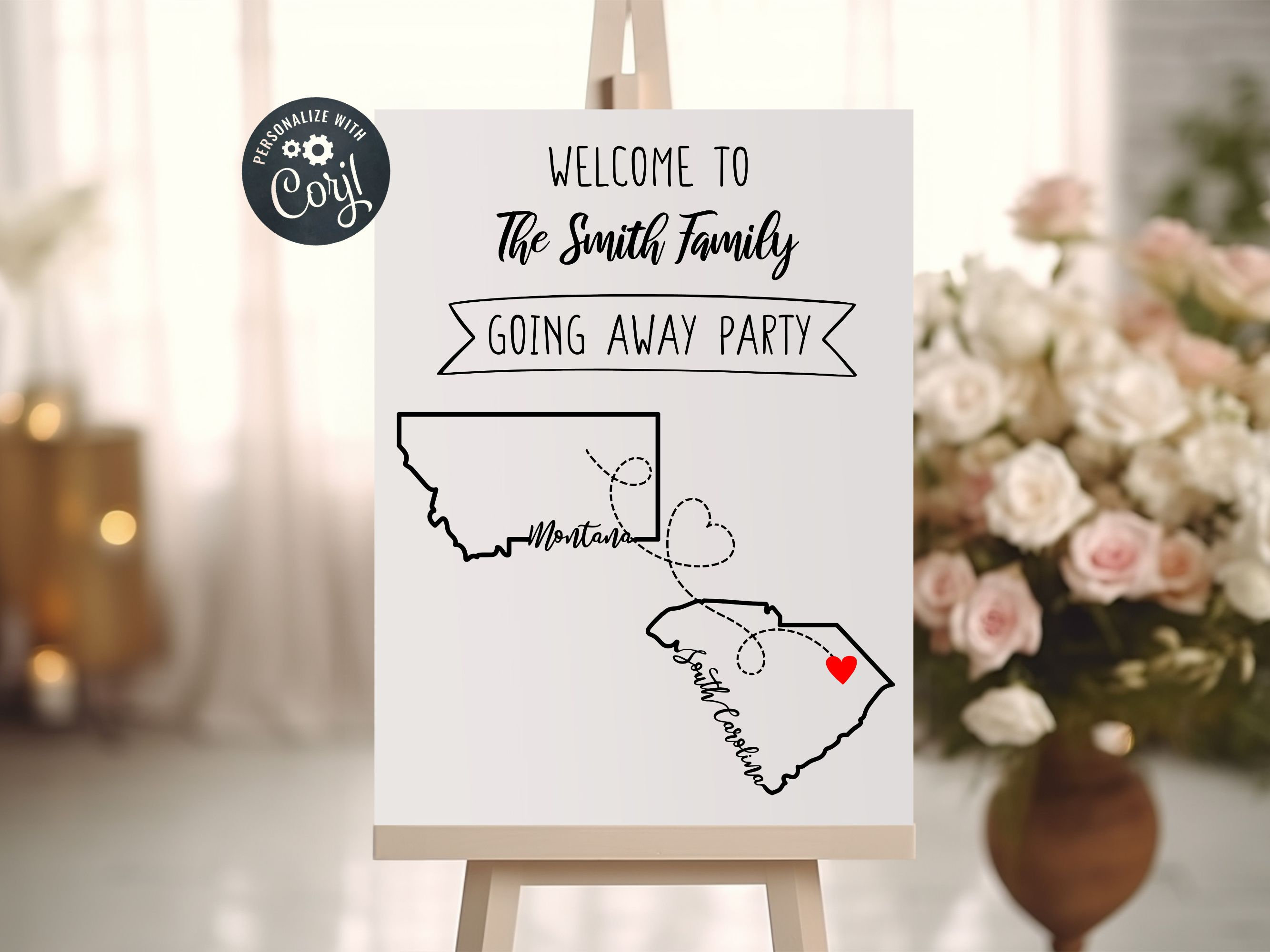 Editable Going Away Party Welcome Sign, State to State Move, Farewell ...