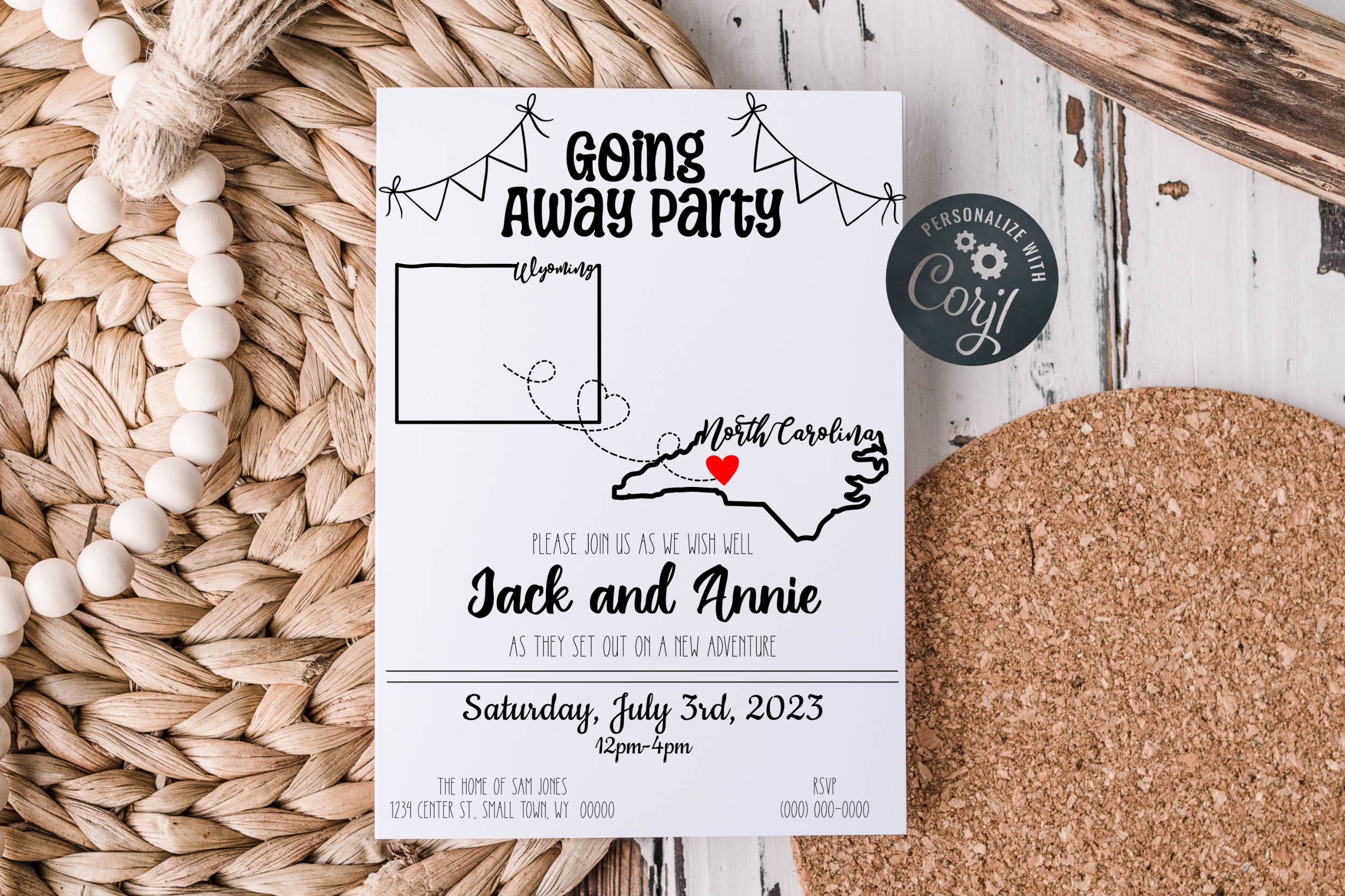 Editable Going Away Party Invitation, Moving Out of State, Military ...