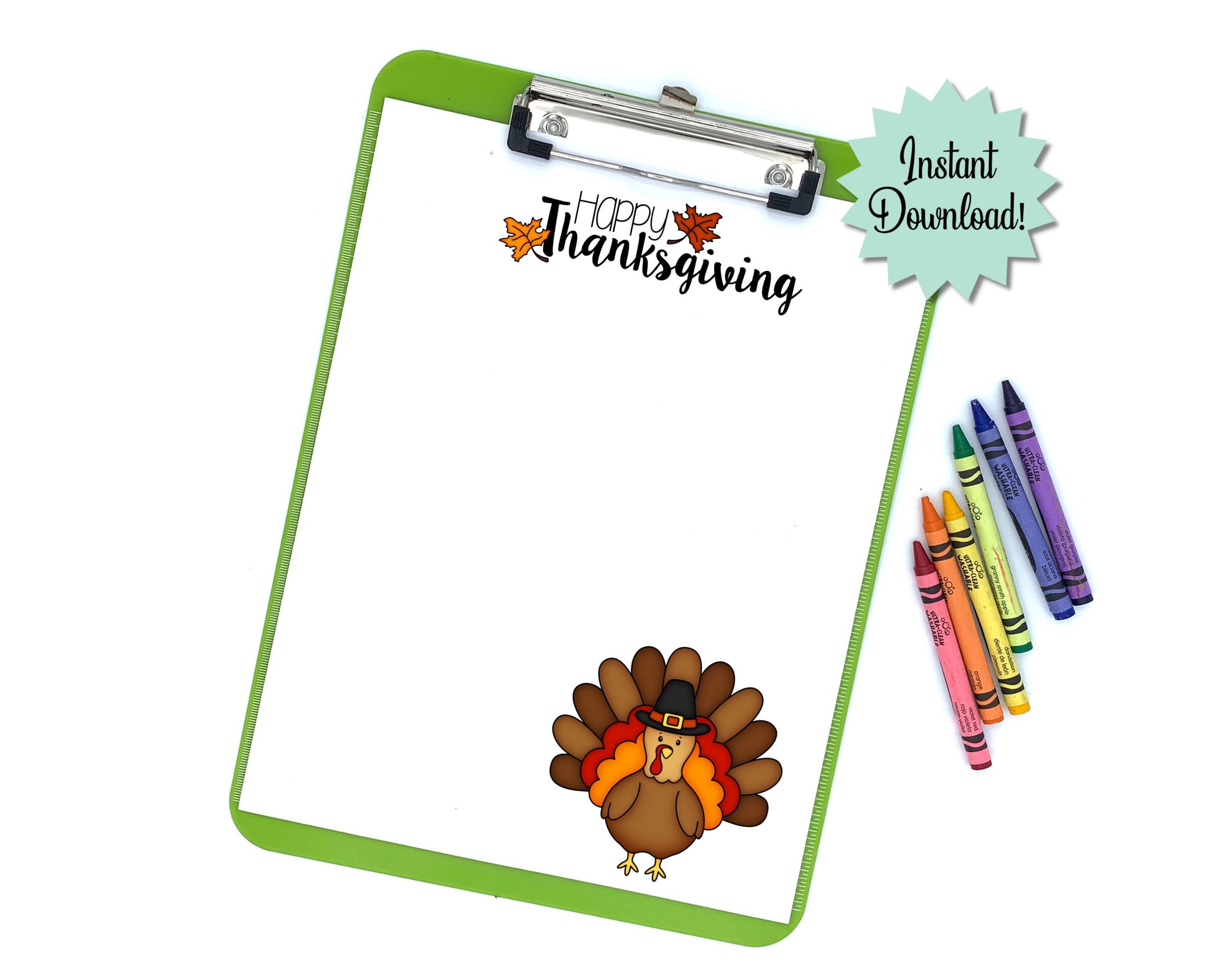 Printable Lined Stationery, Thanksgiving Themed Stationery, Kids ...