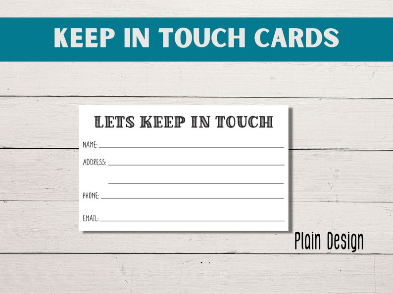 Printable Keep in Touch Cards, End of the School Year Party, Moving ...