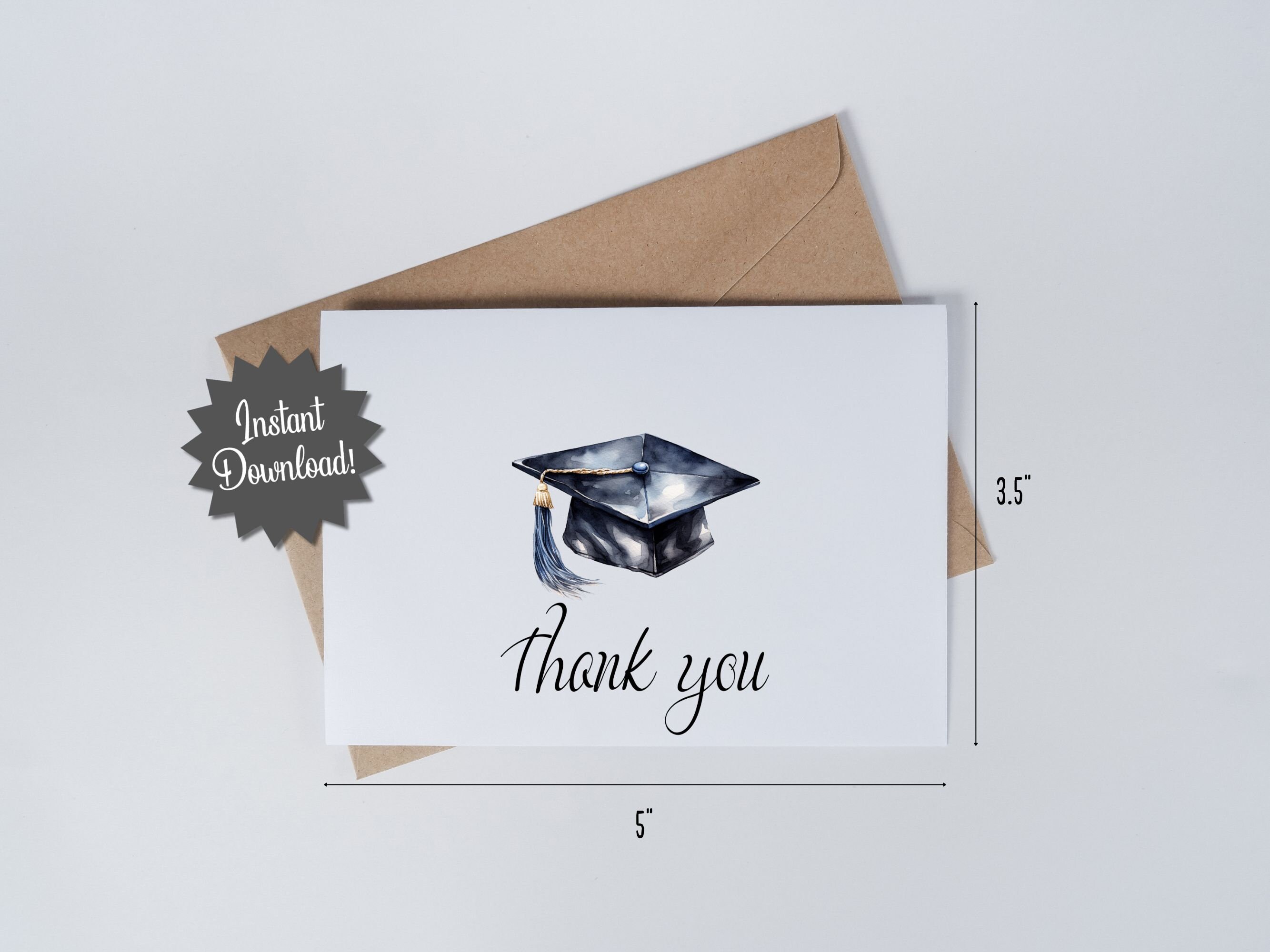 Printable Graduation Thank You Card - Etsy