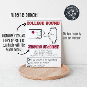 Editable College Bound Change of Address, Keep in Touch, College ...