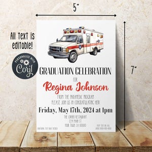Editable Paramedic School Graduation Party Invitation - Etsy