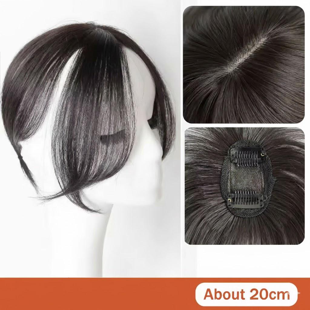 2 Clips Hair Patch With Curtain Bangs, 10 Inch Clip-in by Zebaish Store ...
