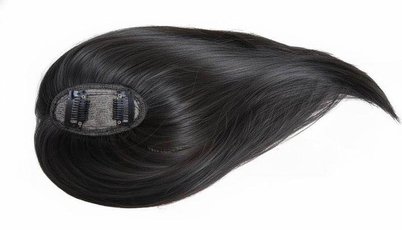 2 Clips Hair Patch With Curtain Bangs, 10 Inch Clip-in by Zebaish Store ...