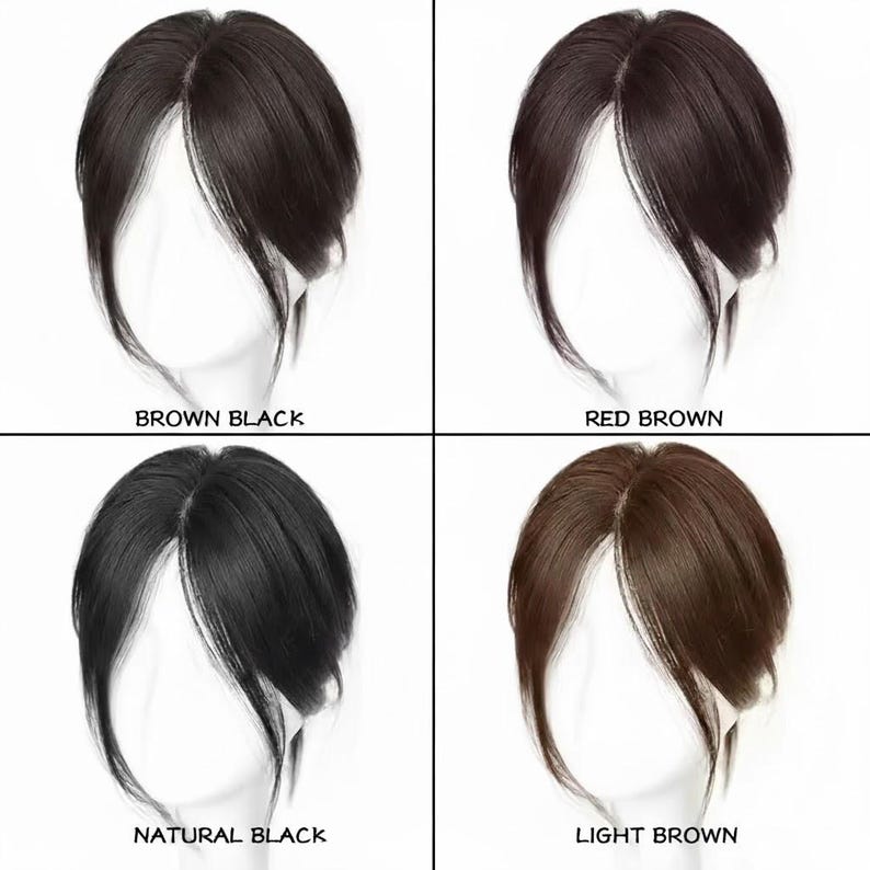 2 Clips Hair Patch With Curtain Bangs, 10 Inch Clip-in by Zebaish Store ...