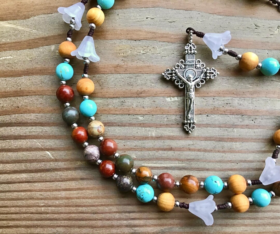 The St. Kateri Tekakwitha Rosary: Handmade “lily of the Mohawks” Jasper ...