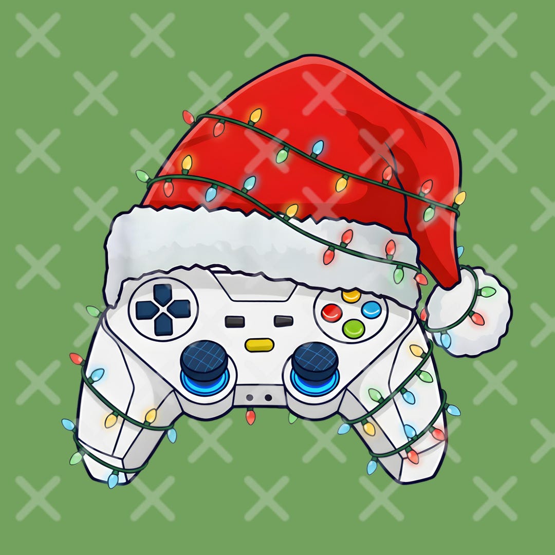Christmas Gamer Controller PNG | Santa Hat Video Game Clipart | Holiday ...