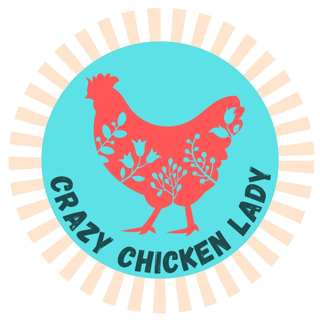 Crazy Chicken Lady Clipart PNG SVG Digital Art File, Shirt Design ...