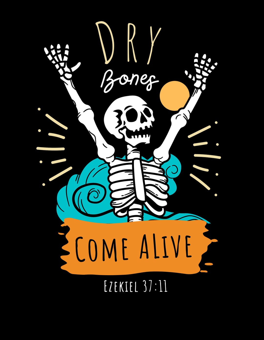 Dry Bones Come Alive Ezekiel 37 Christian Clipart PNG SVG Digital Art ...